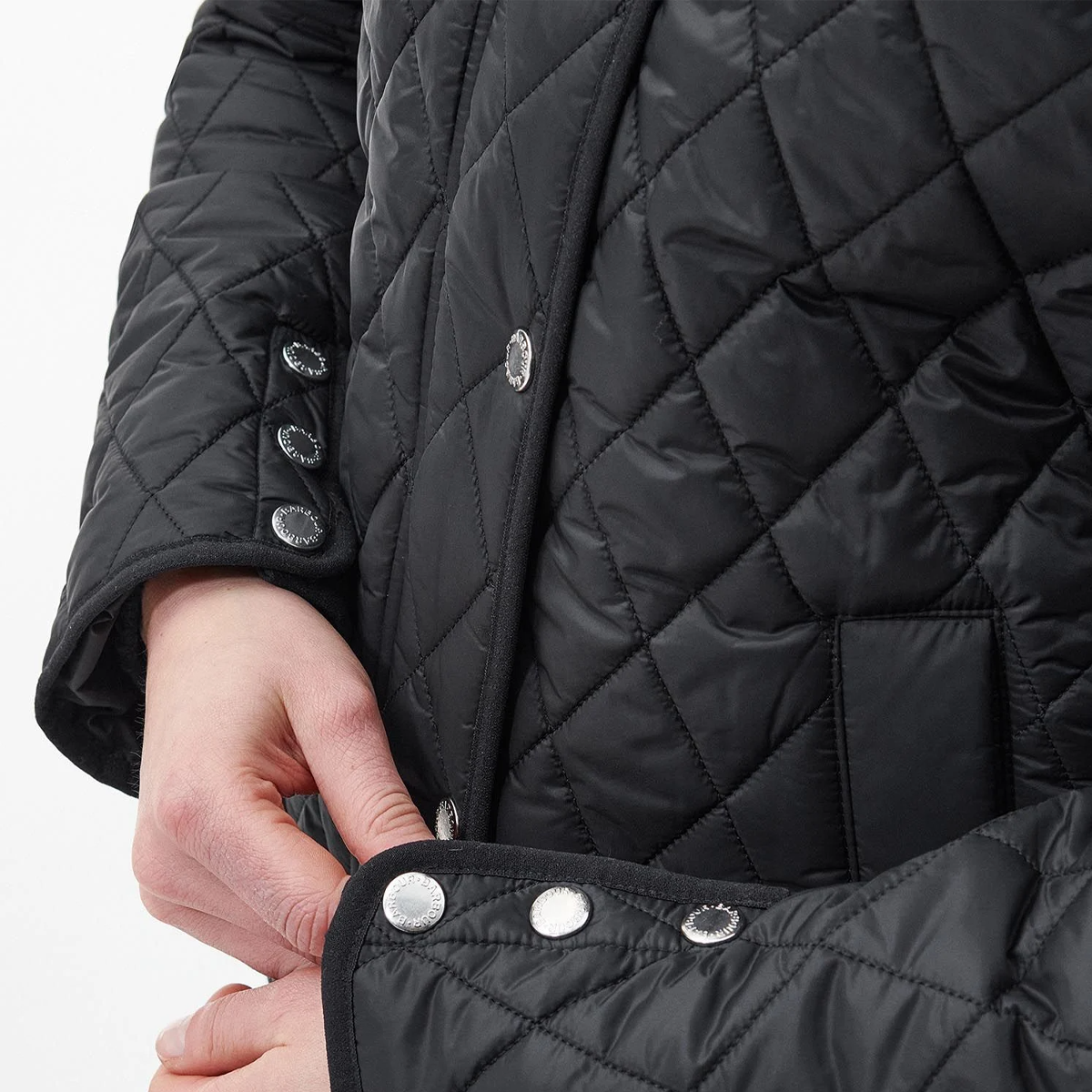 Barbour Yarrow Quilted Jacket - Classic Black/ Rose Garden Floral ...