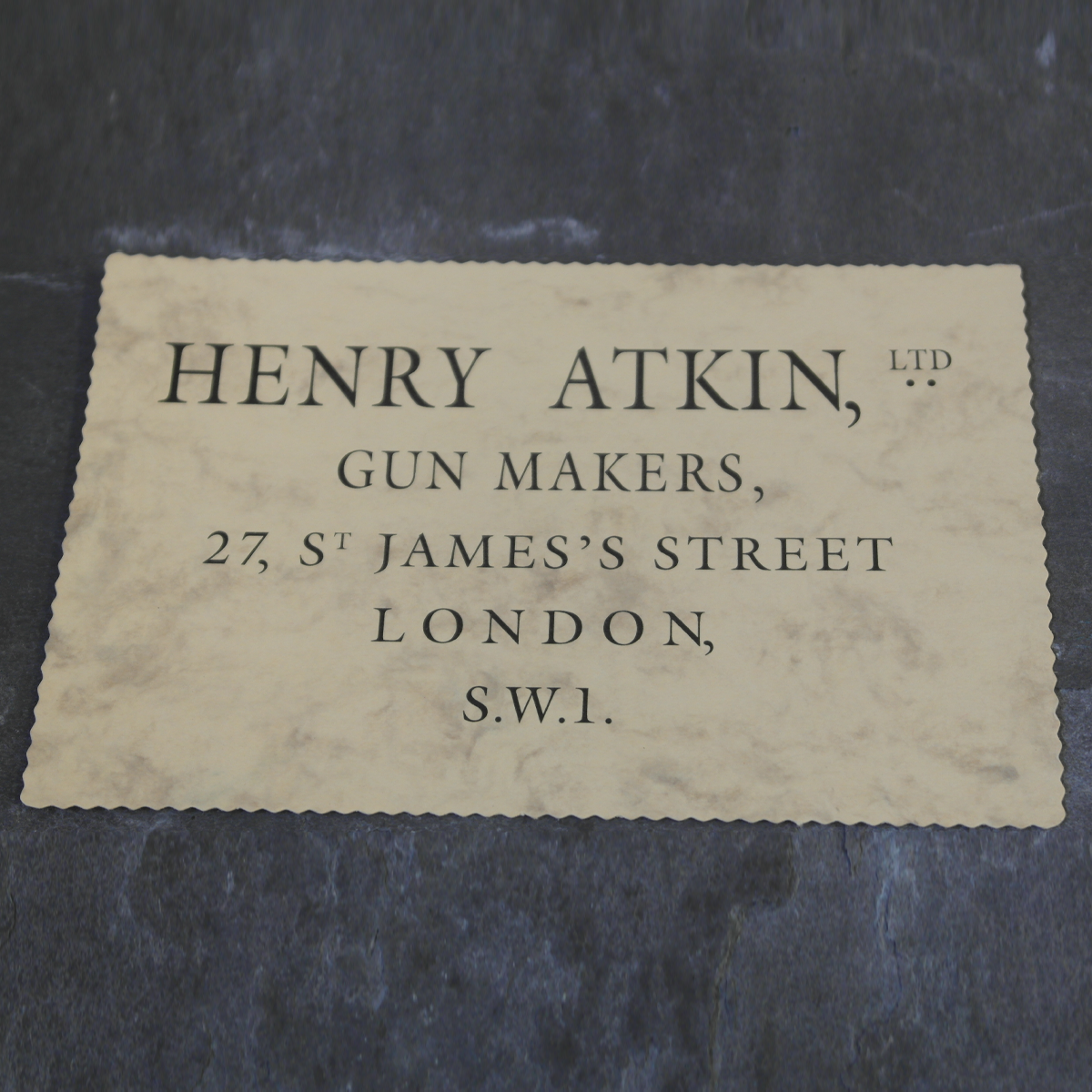 Henry Atkin Case Label (27 St James's) - Carl Russell and Co