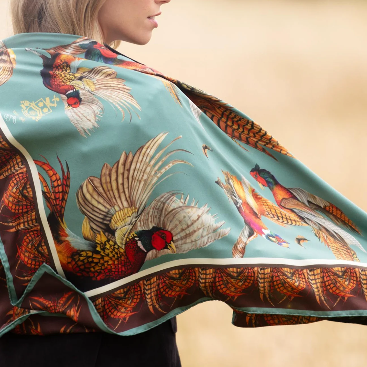 Clare Haggas Turf War Limited Edition 23" Large Square Silk Scarf ...